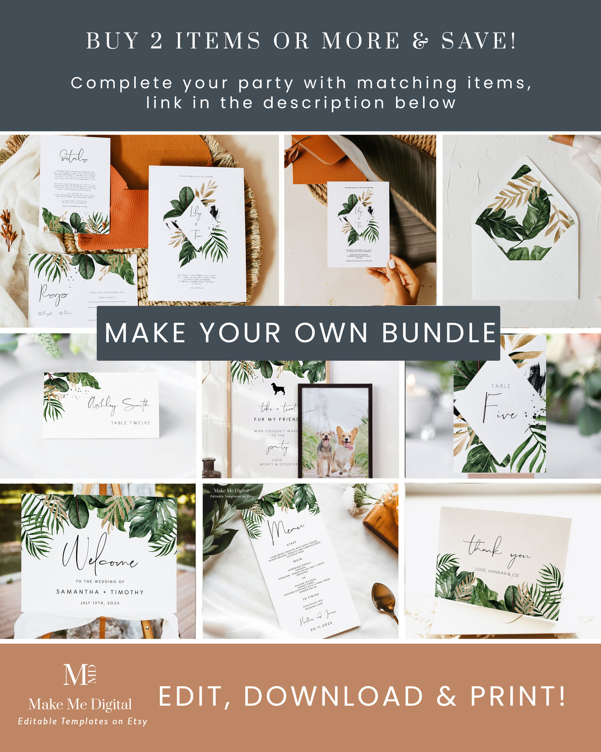Tropical Wedding Welcome Sign – Make Me Digital: printable event ...