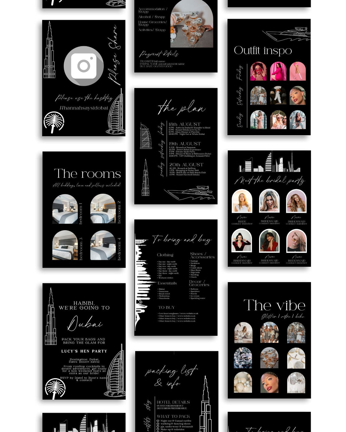 ULTIMATE Dubai Hen Party Weekend "I do-bai" invitation template evite ...