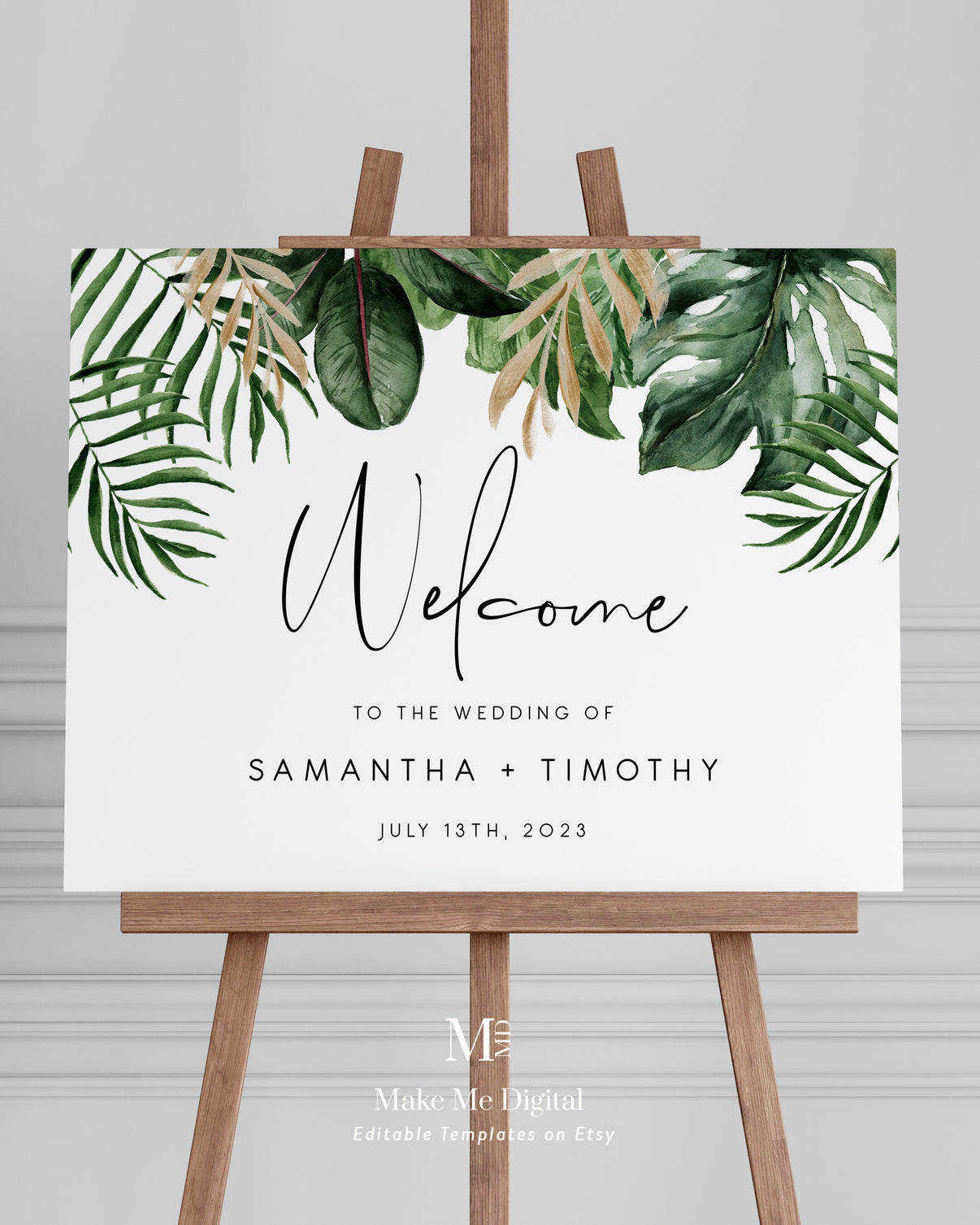 Tropical Wedding Welcome Sign – Make Me Digital: printable event ...