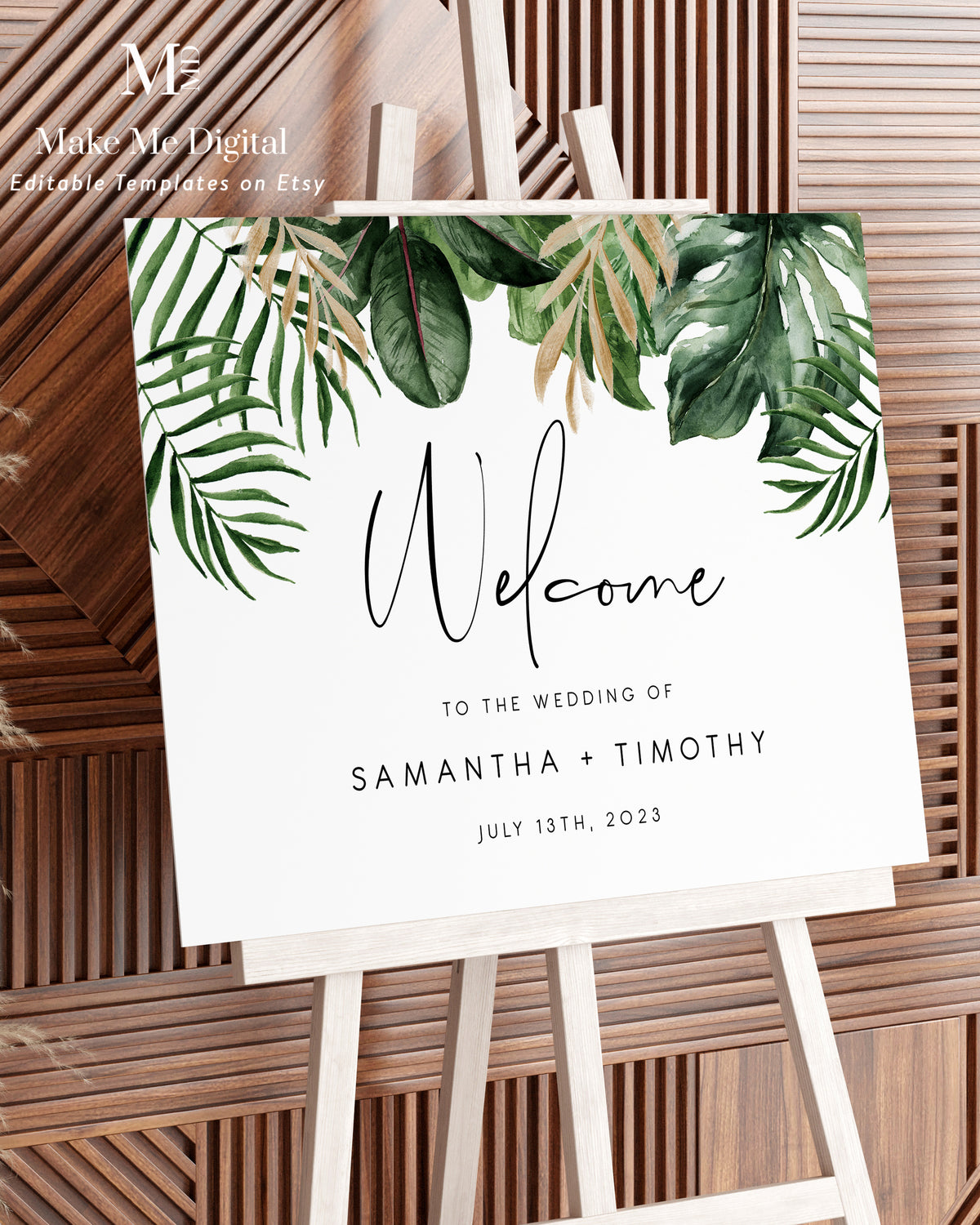 Tropical Wedding Welcome Sign – Make Me Digital: printable event ...