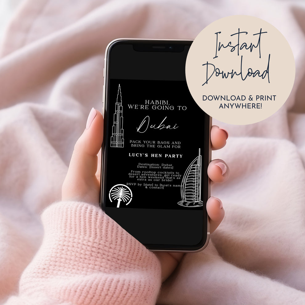 ULTIMATE Dubai Hen Party Weekend "I do-bai" invitation template evite ...
