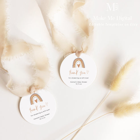 Rainbow Baby Shower Favor Tag Template – Make Me Digital: printable ...