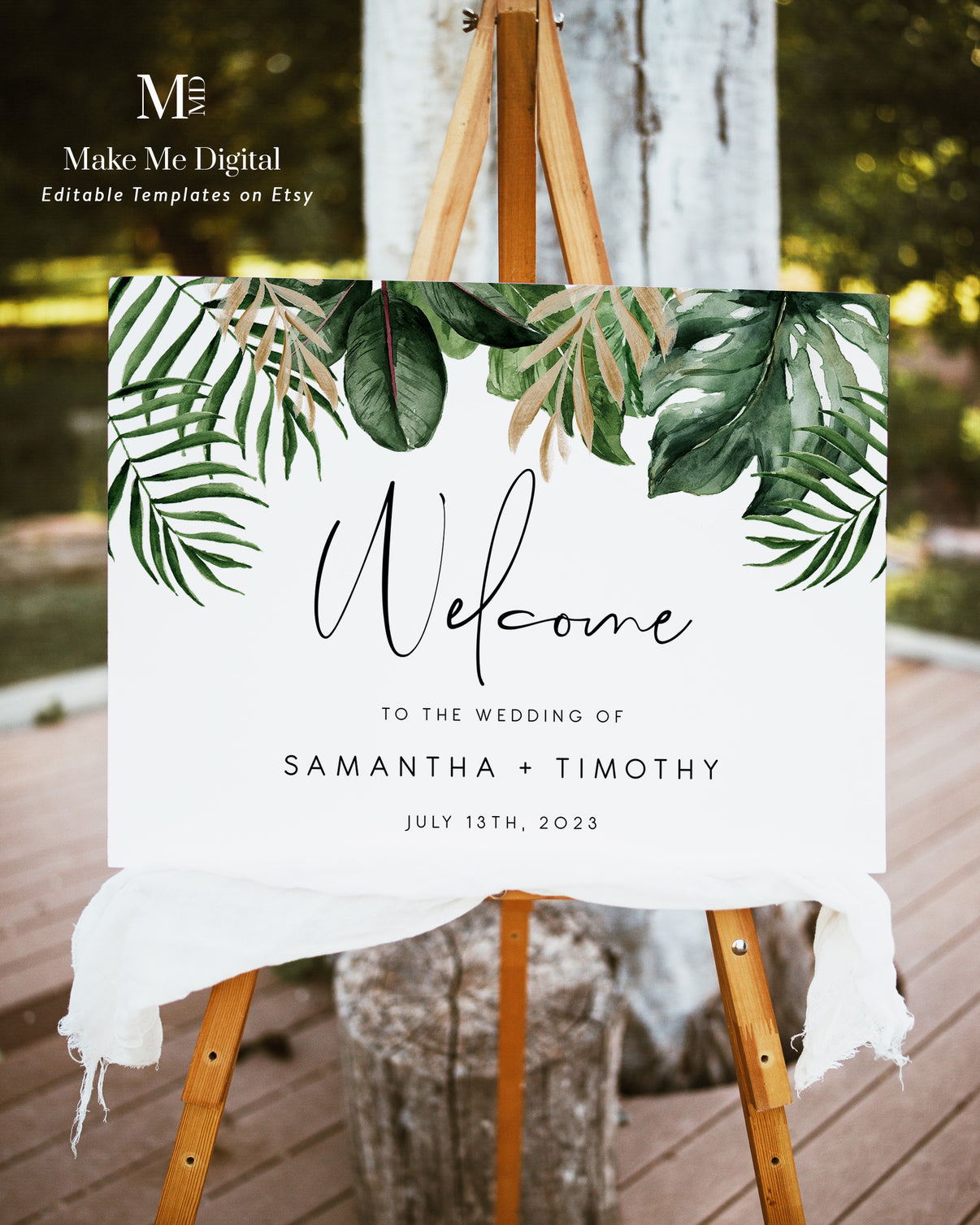 Tropical Wedding Welcome Sign – Make Me Digital: printable event ...