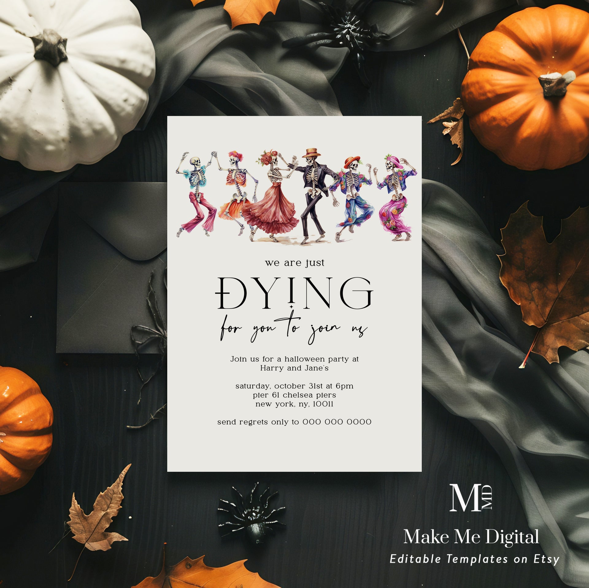 skeleton invitations