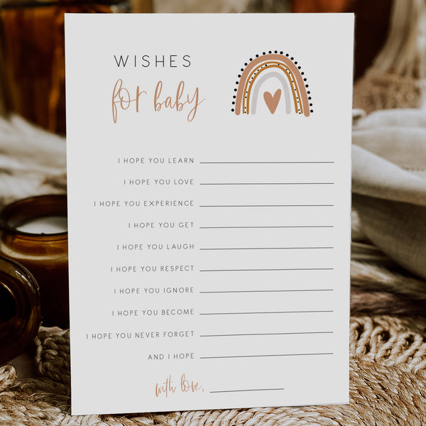 Rainbow Baby Shower Wishes For Baby Card – Make Me Digital: printable ...