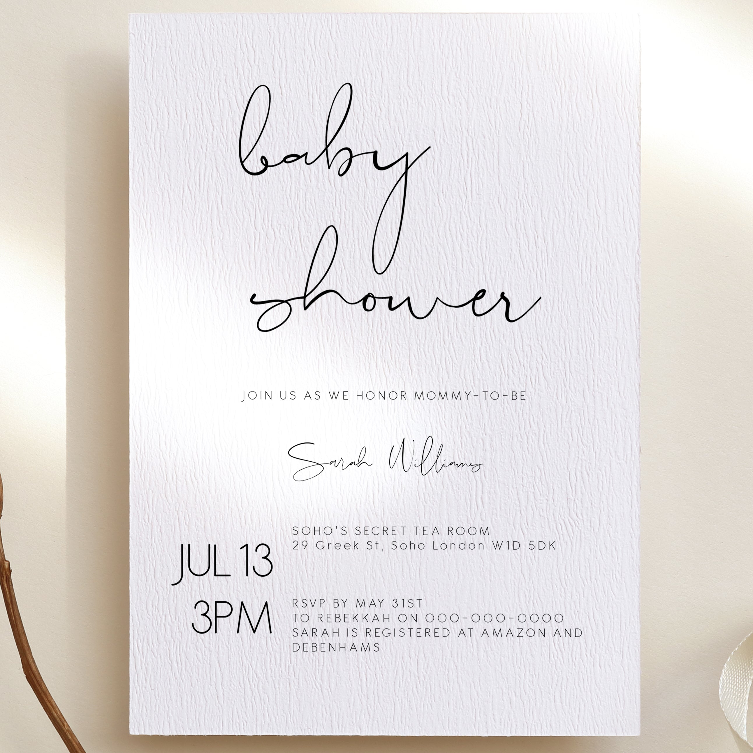 Elegant Baby Shower Invitation – Make Me Digital: printable event ...