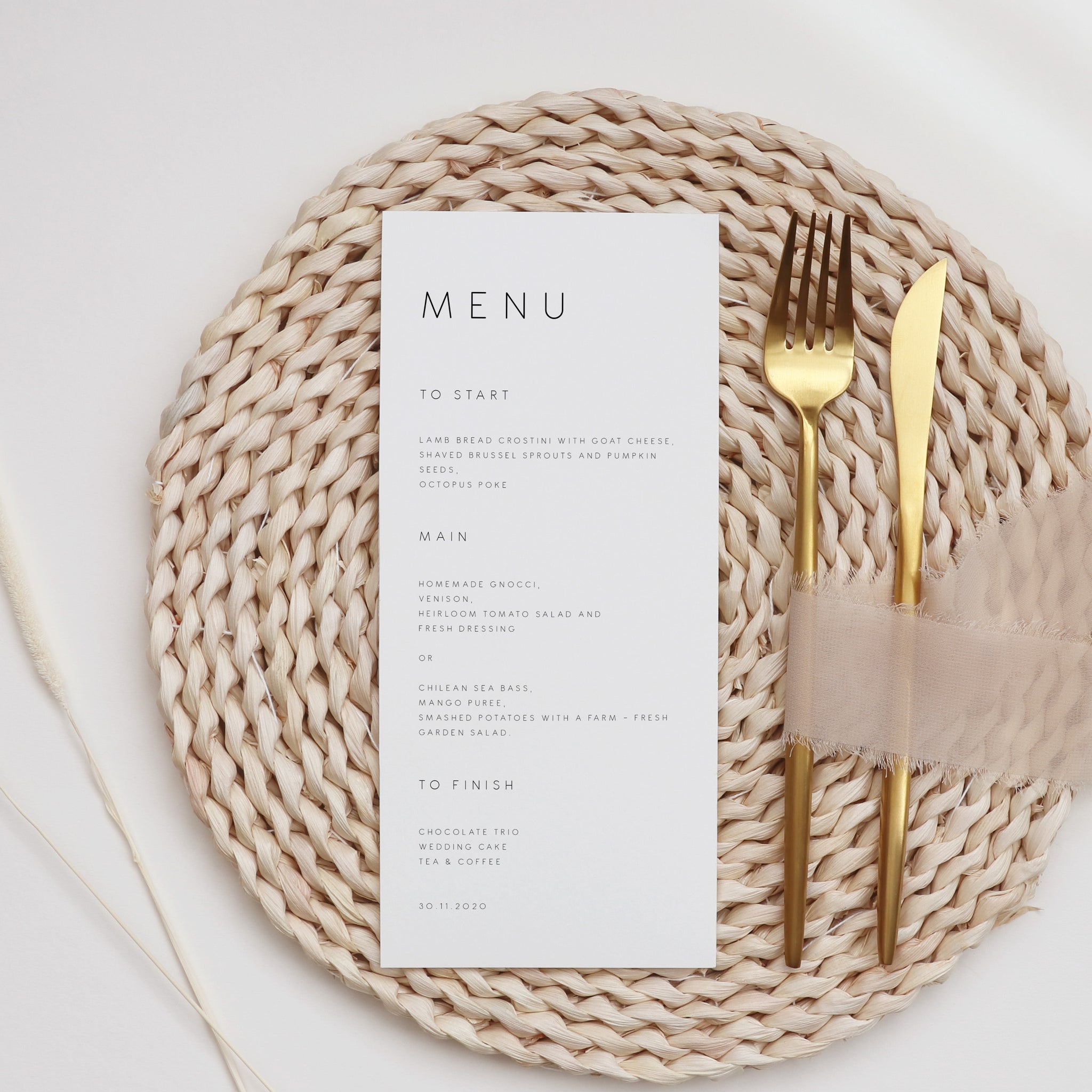 Simple & Modern Wedding Menu – Make Me Digital: printable event ...