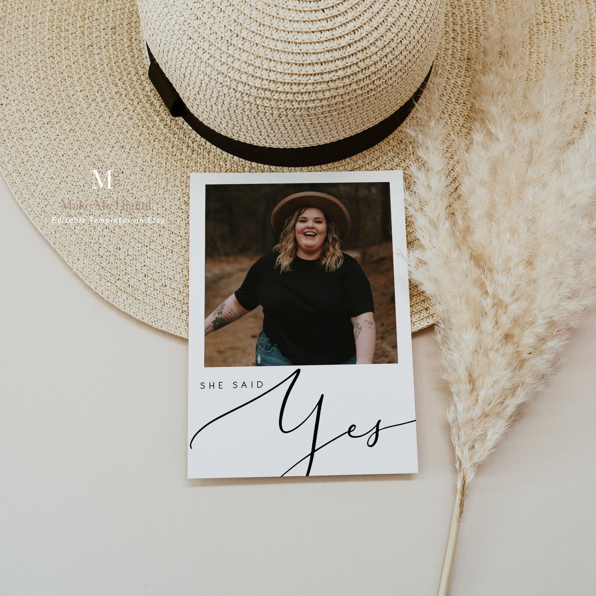 Elegant Calligraphy 'She Said Yes' Bridal Shower Invitation – Make Me ...
