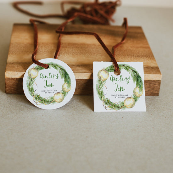 Green & Gold Christmas Homemade Jam Tag – Make Me Digital: printable ...