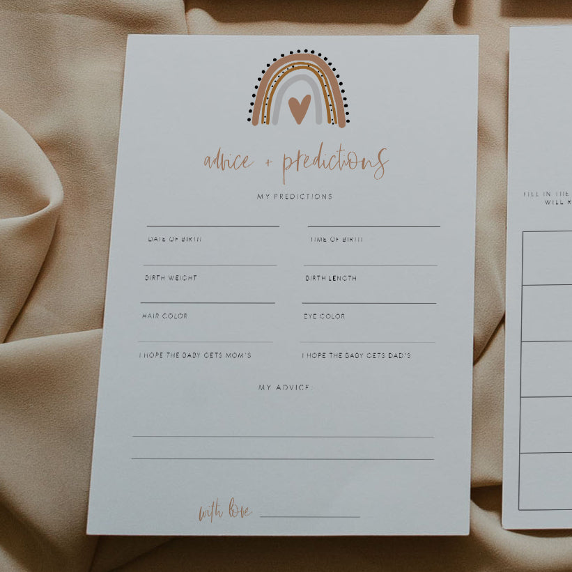 Rainbow Baby Shower Game Set of 6 – Make Me Digital: printable event ...